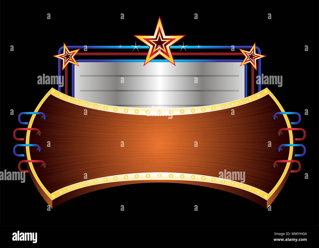 Shiny banner with stars Stock Photo - Alamy