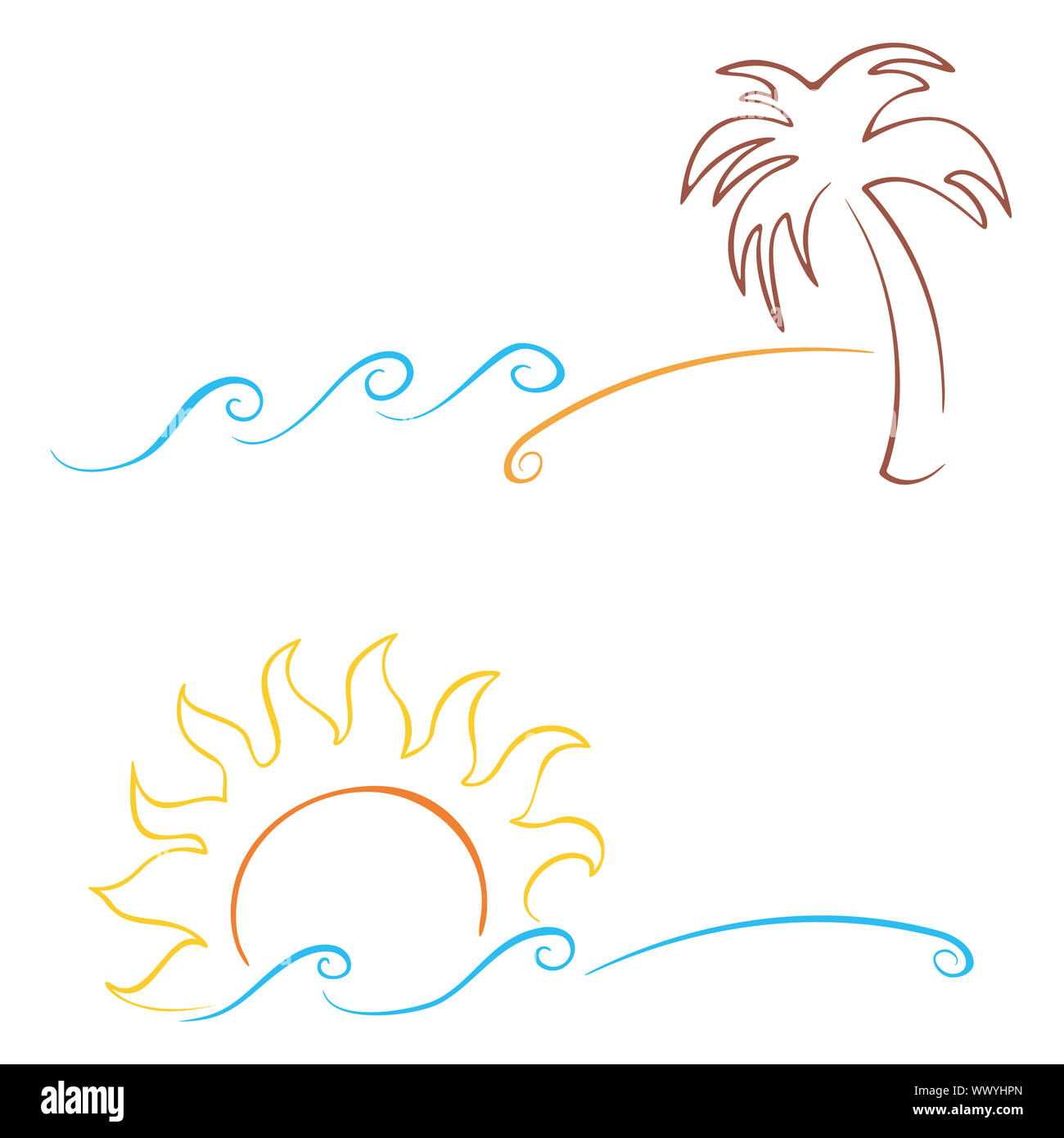 Summer symbols Cut Out Stock Images & Pictures - Alamy