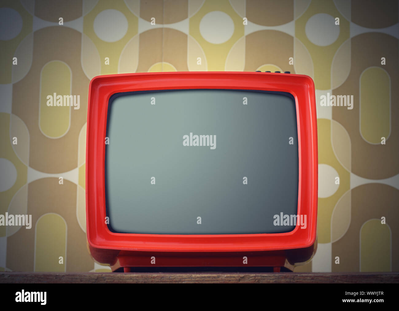 Old TV on vintage background Stock Photo - Alamy
