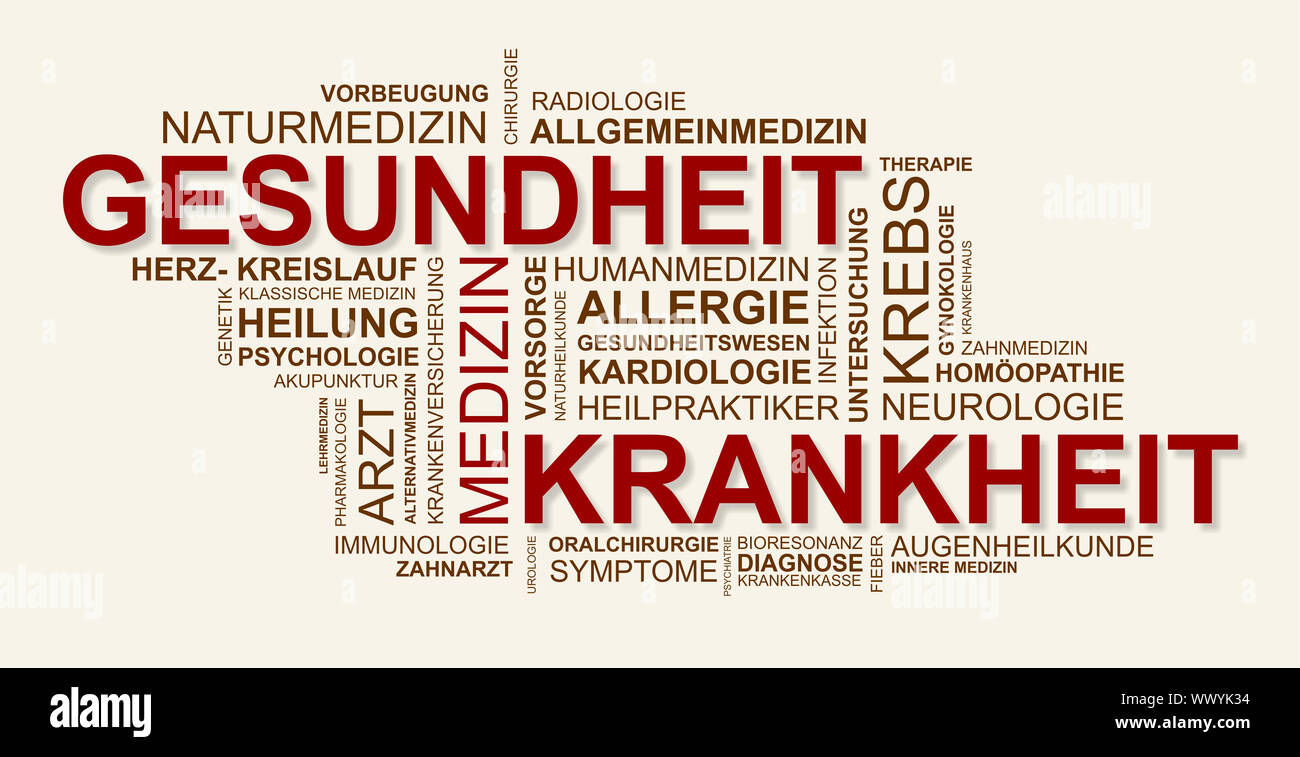 Word cloud on health and disease Stock Photo - Alamy