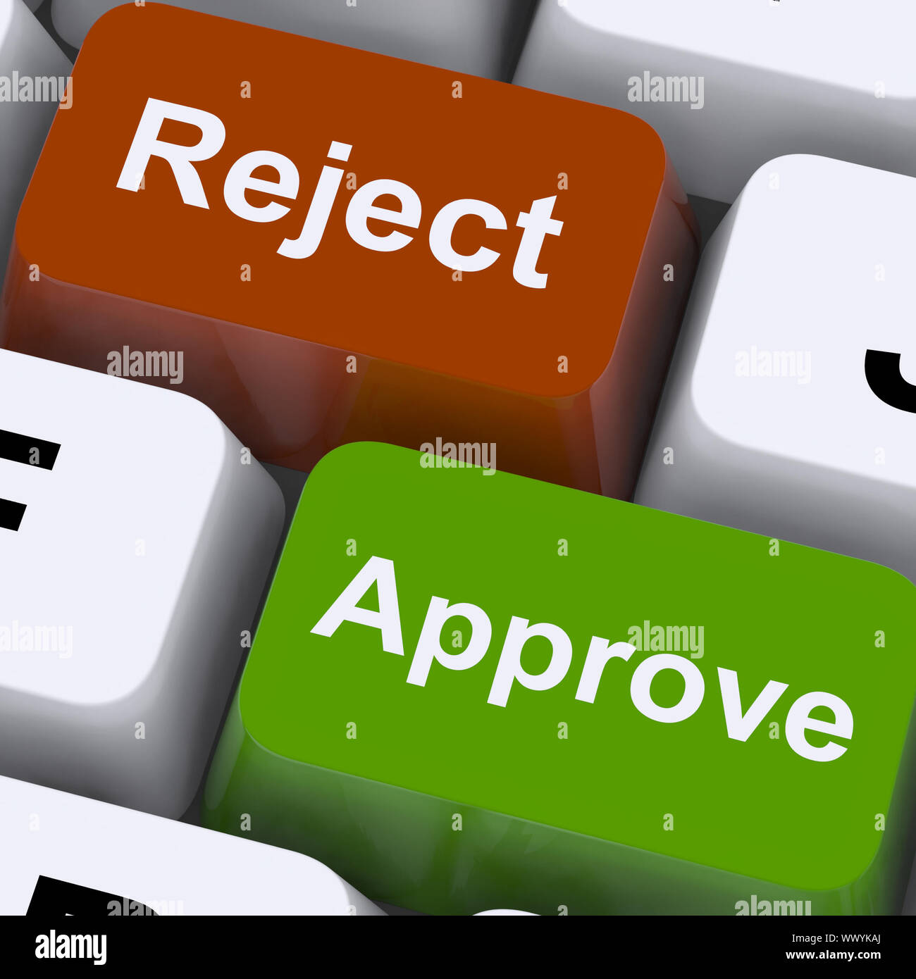 Approve Reject Computer Keys Shows Accept Or Decline Stock Photo - Alamy