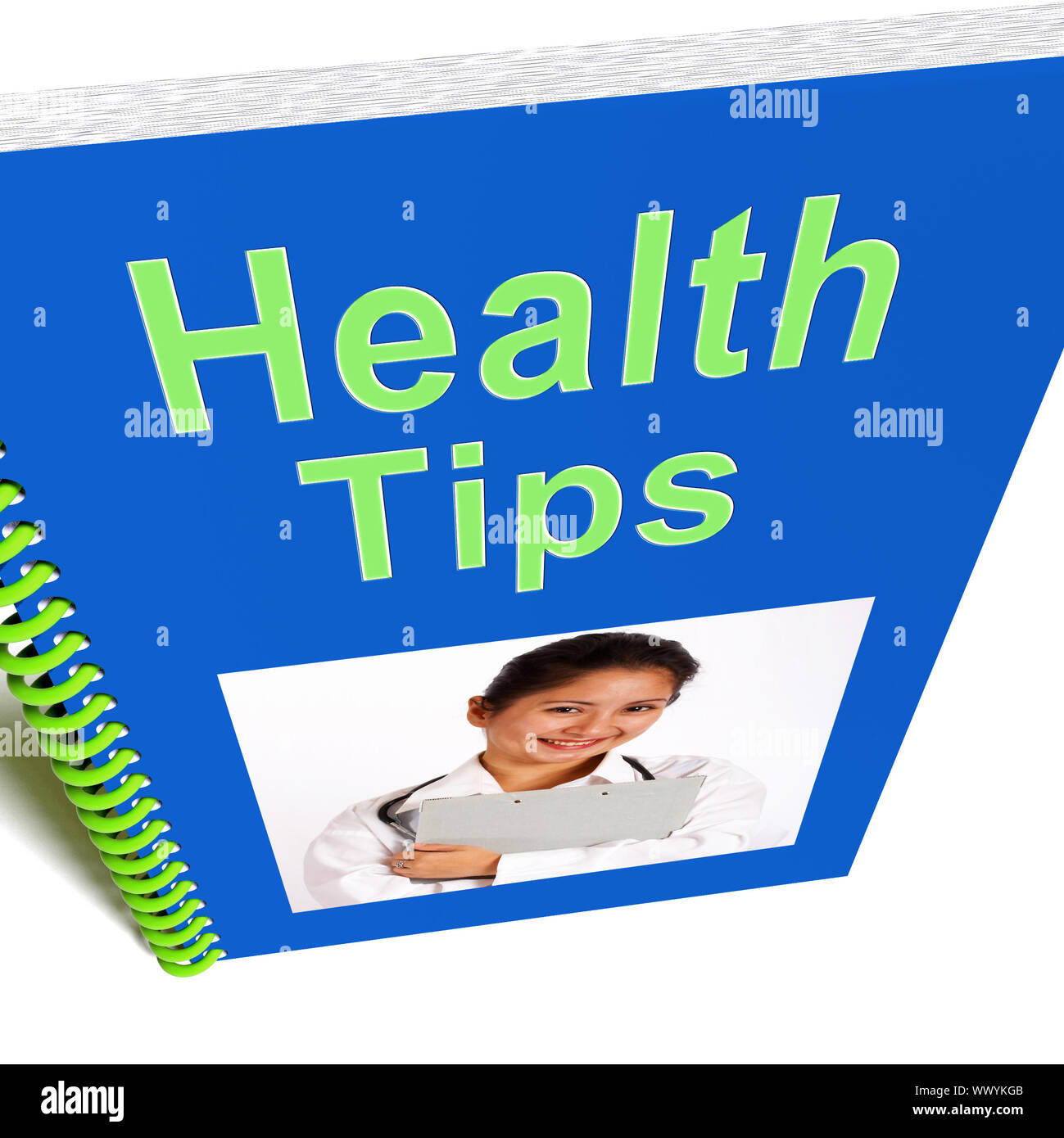 Health Tips Book Showing Wellbeing Or Healthy Stock Photo - Alamy