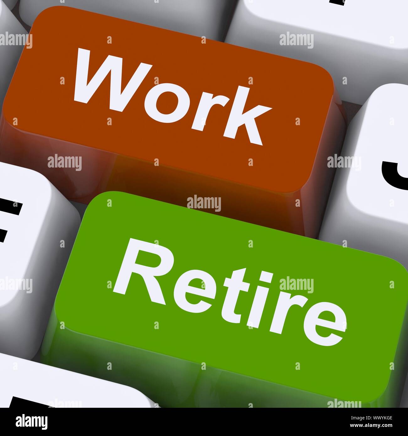 Work Or Retire Signpost Showing Choice Of Working Or Retirement Stock ...