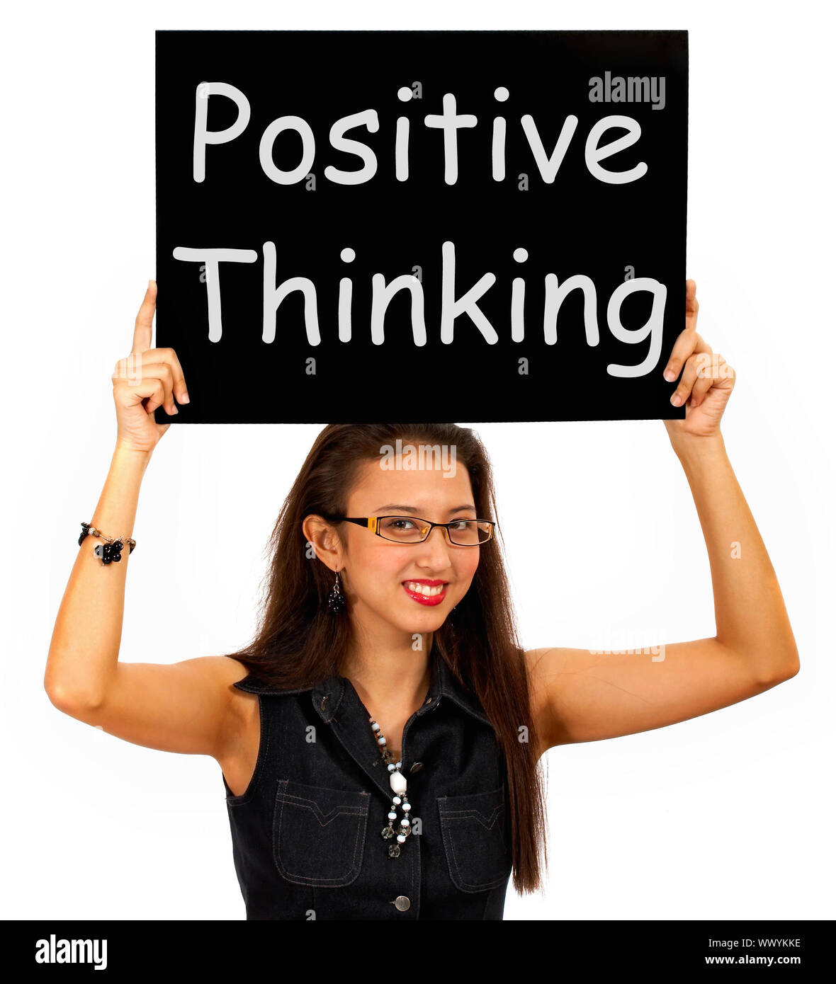 Positive Thinking Sign Showing Optimism Or Belief Stock Photo - Alamy