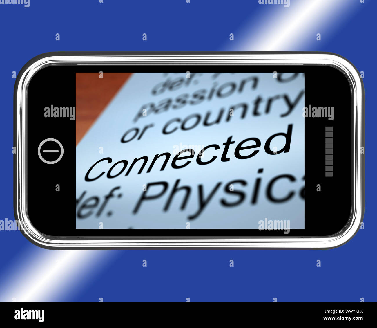 Connected Definition On A Mobile Shows Online Connection Stock Photo ...