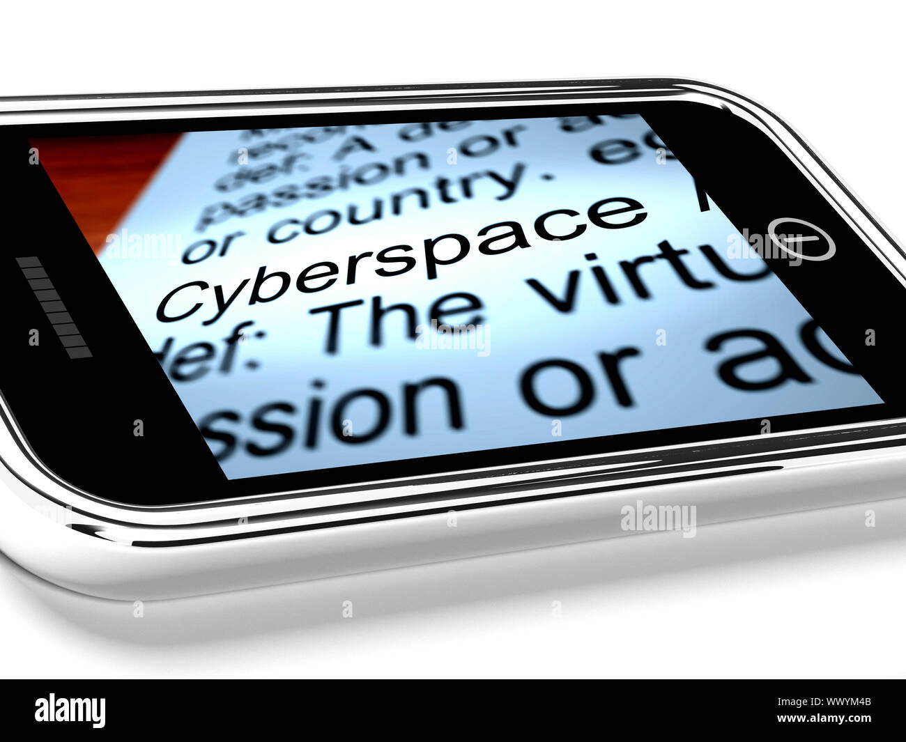 Cyberspace On Mobile Phone Shows An Internet Connection Stock Photo - Alamy