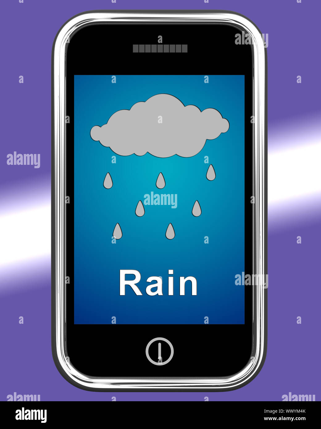 Mobile Phone Showing Rain Weather Forecast Stock Photo - Alamy