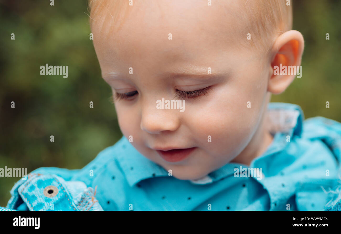 Providing quality child care. Little baby play outdoor. Baby boy. Small ...