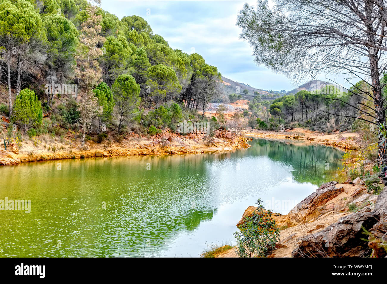 Beautiful mountain river valley. River Odiel. Andalucia. Spain Stock ...