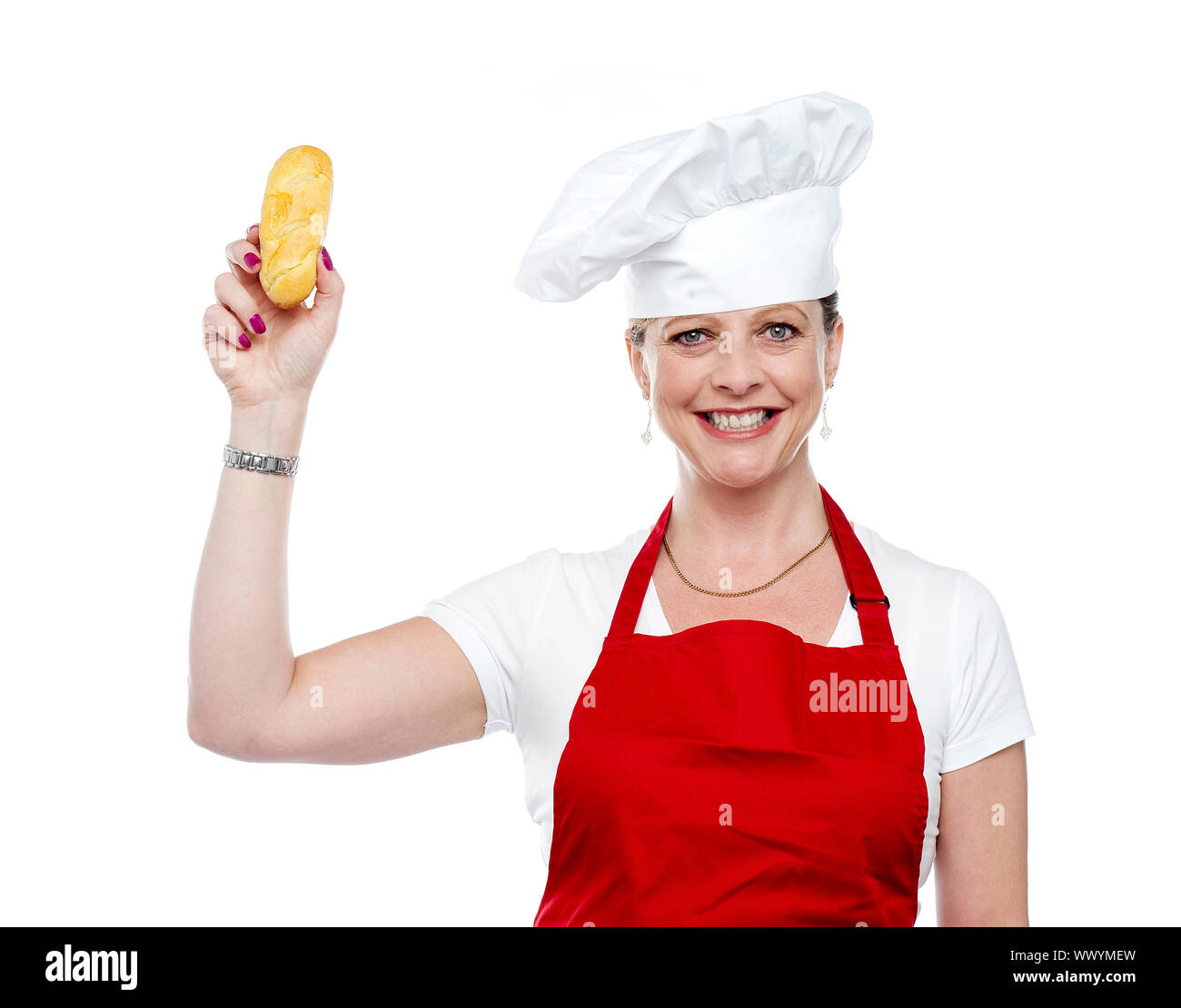 Confident female chef baking bread hi-res stock photography and images ...