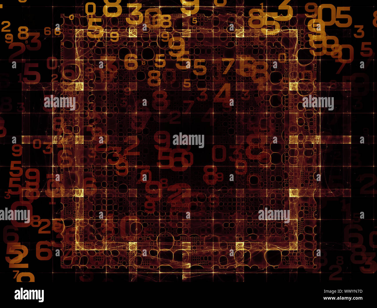 Digital background made of numbers and abstract design elements for use ...