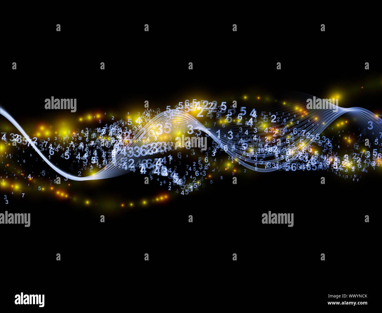 Abstract arrangement of abstract sine waves, numbers and design ...