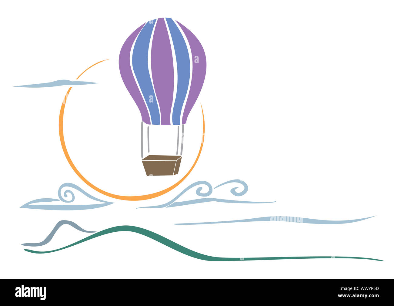 Balloon clouds mountain Cut Out Stock Images & Pictures - Alamy