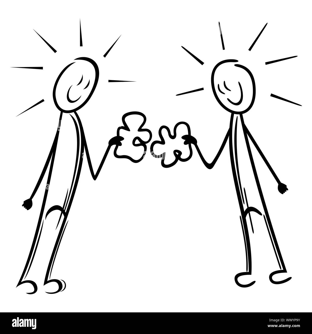 Black white puzzle pieces Cut Out Stock Images & Pictures - Alamy