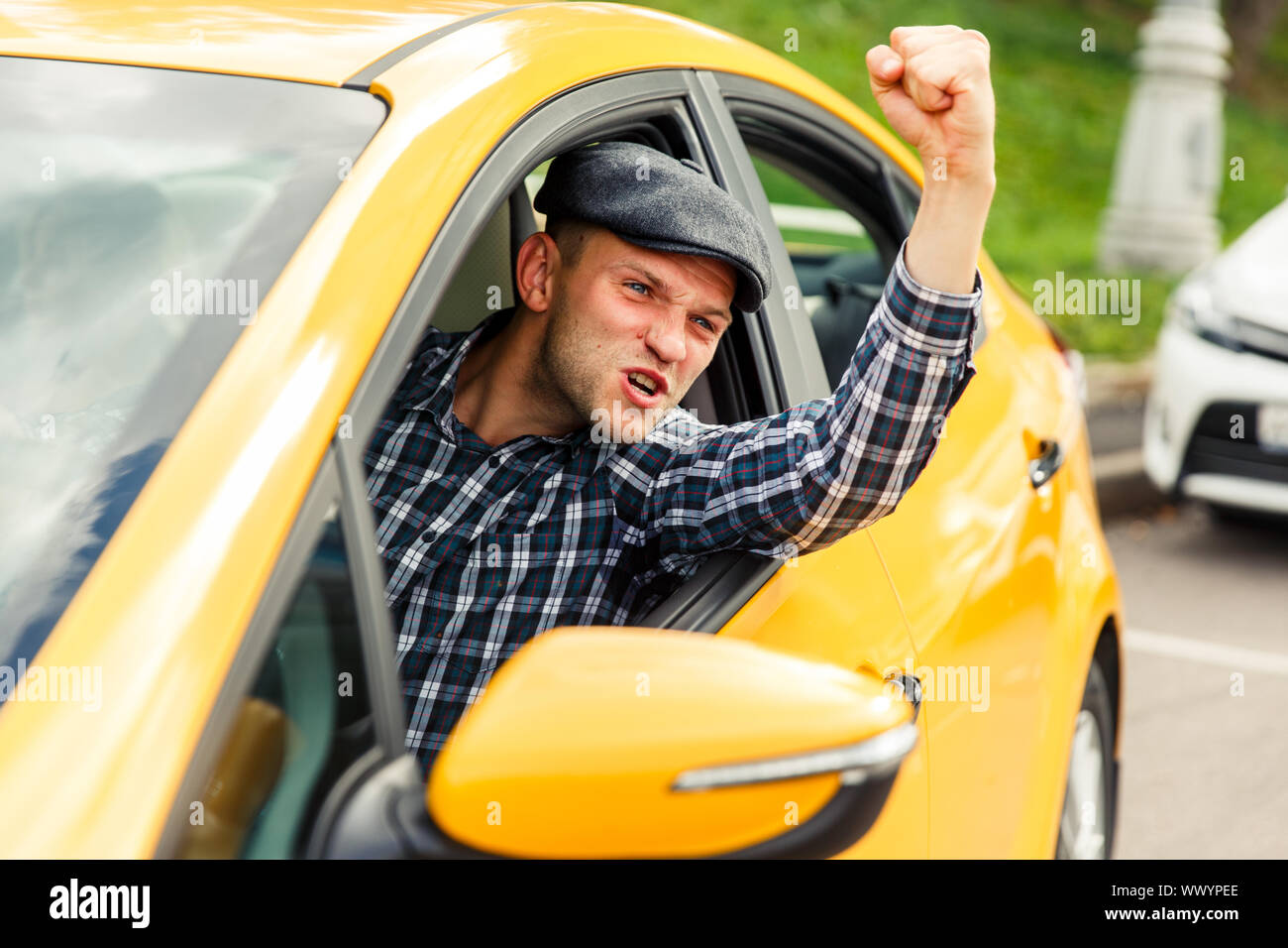 Angry taxi driver hi-res stock photography and images - Alamy