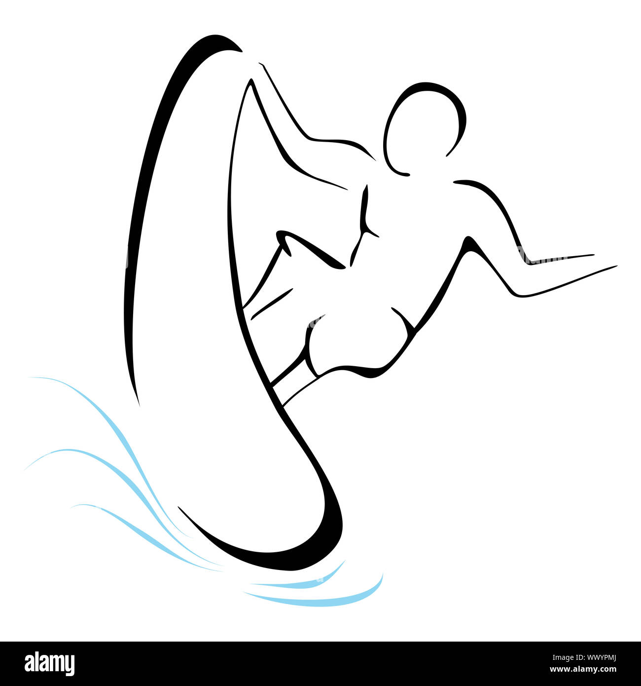 Surfing wave sketch ocean Cut Out Stock Images & Pictures - Alamy