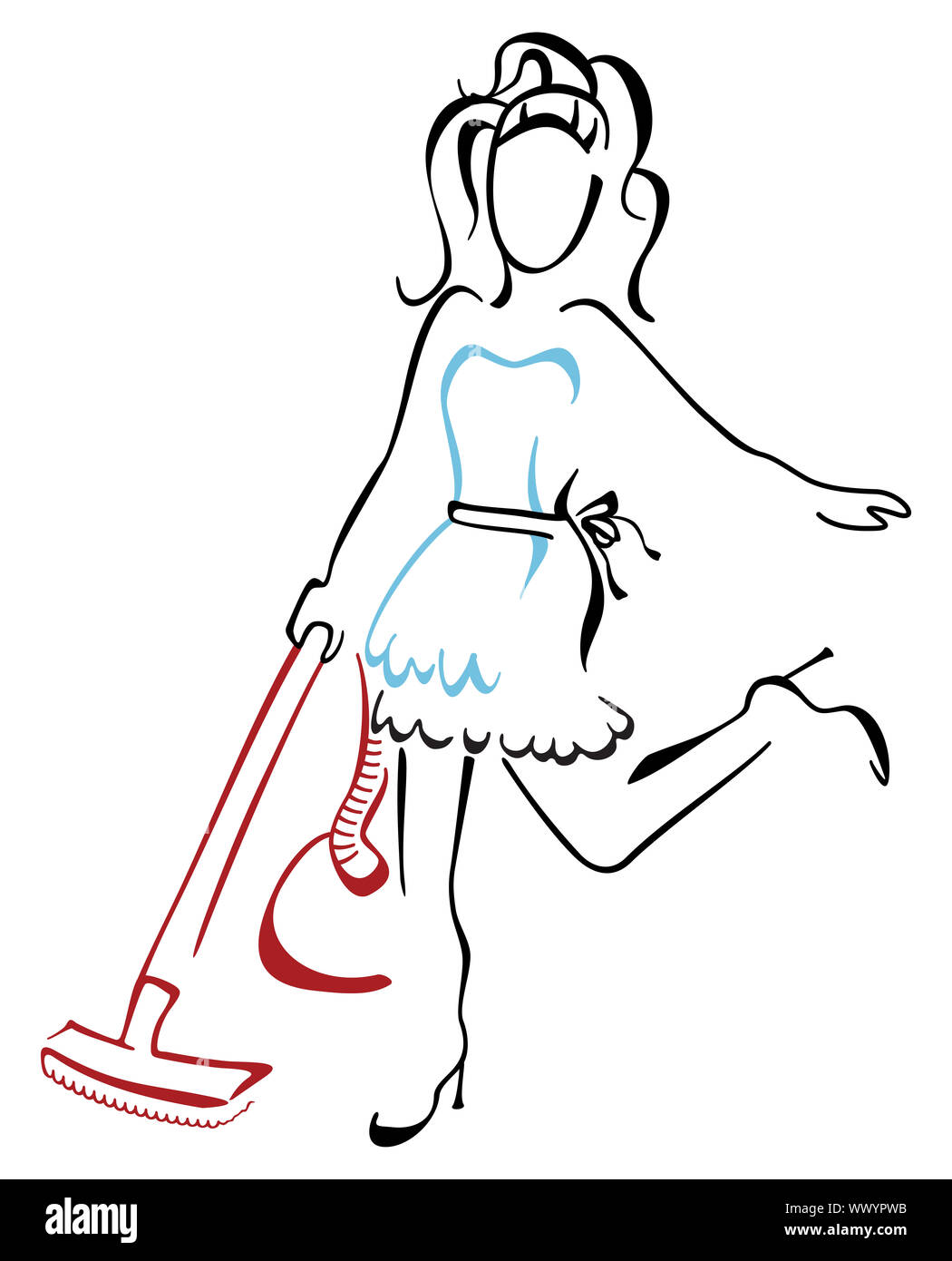 Woman vacuum cleaner icon Cut Out Stock Images & Pictures - Alamy