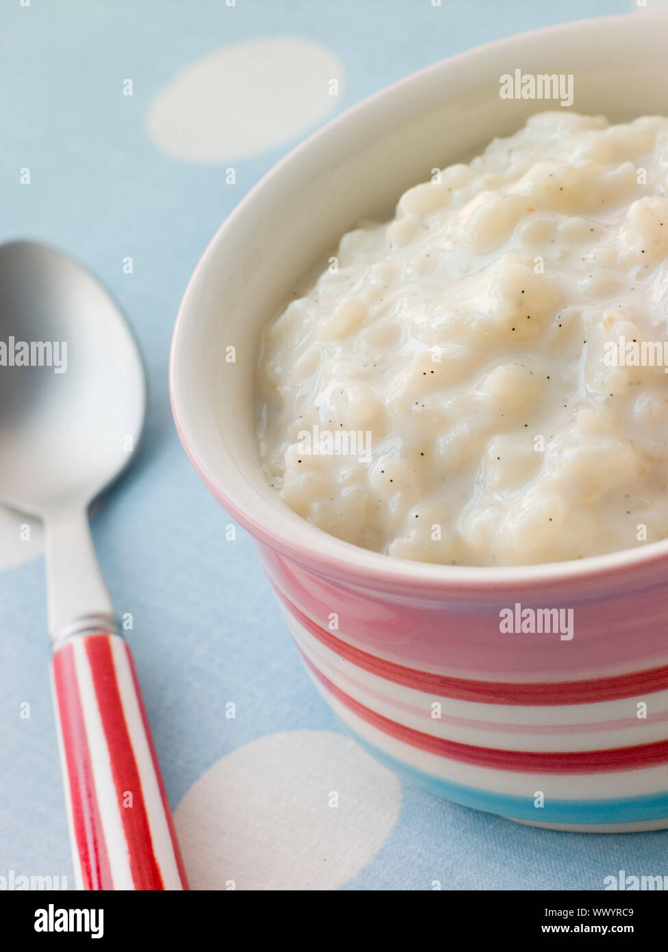 Bowl of Creamed Rice Pudding Stock Photo - Alamy