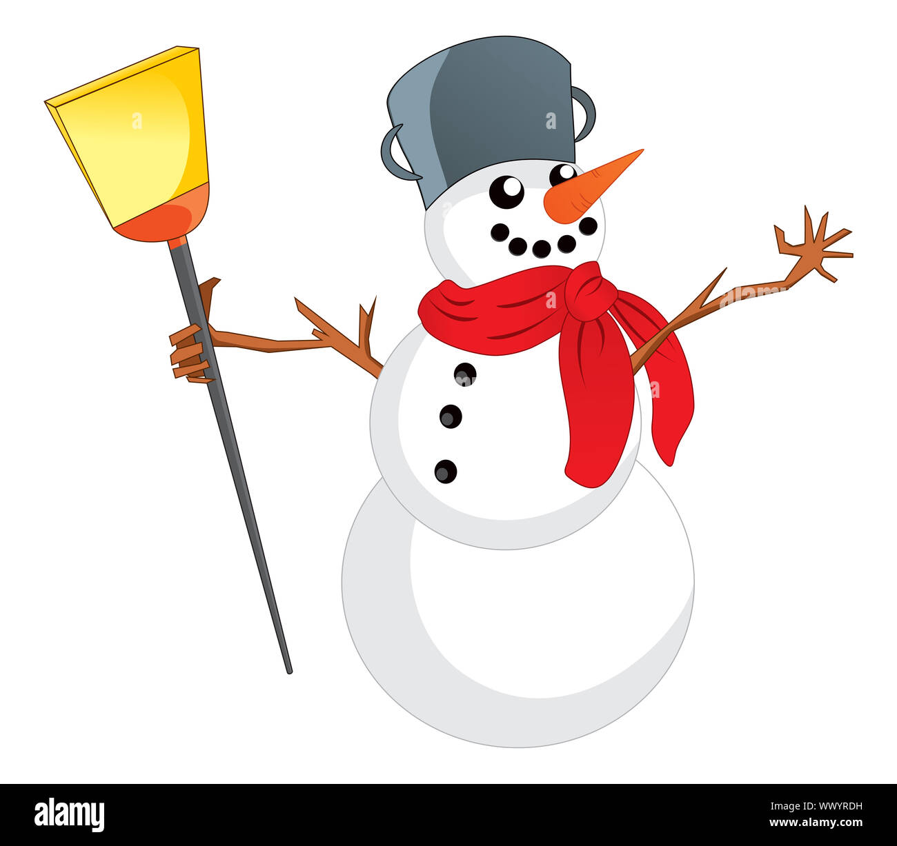 Snowman with scarf Stock Photo - Alamy