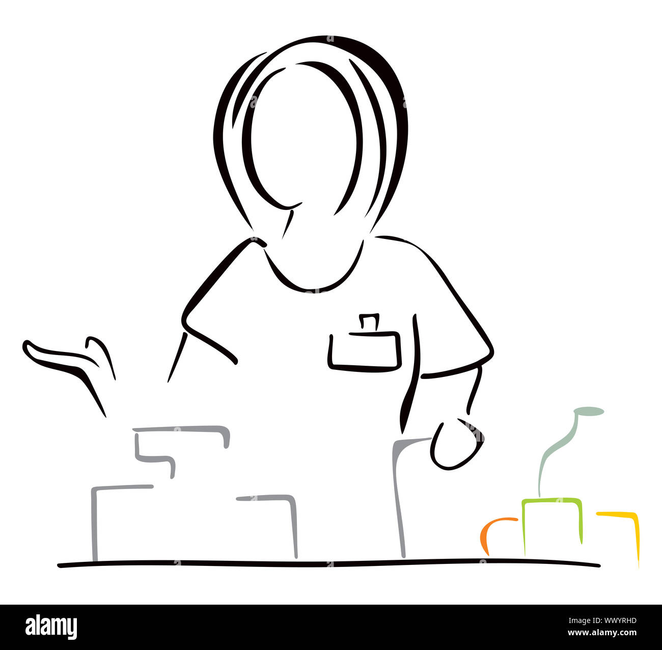 Cashier working shop Cut Out Stock Images & Pictures - Alamy