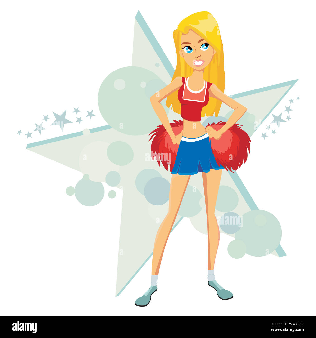 Cartoon cheer leader Stock Photo - Alamy