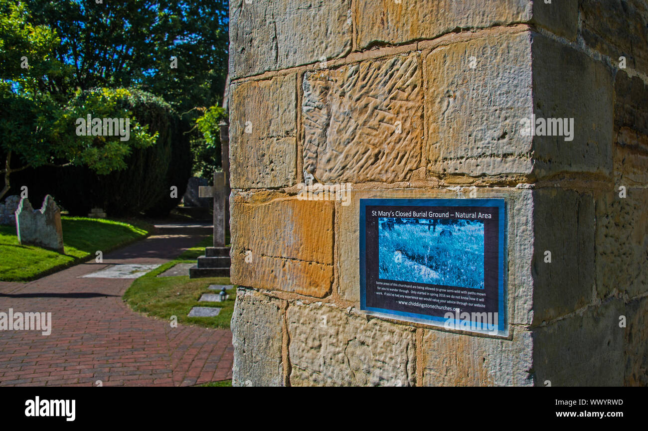 A notice at St Mary the virgin church graveyard, Chiddingstone, Kent ...