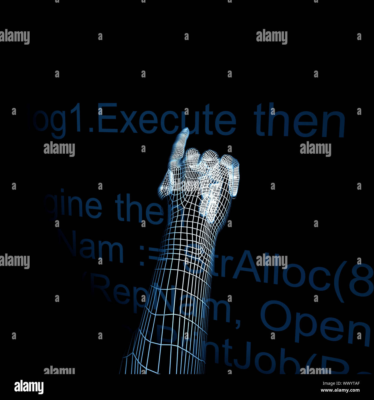 3d cyber hand execute program code Stock Photo - Alamy 3d cyber hand execute program code Stock Photo - Alamy