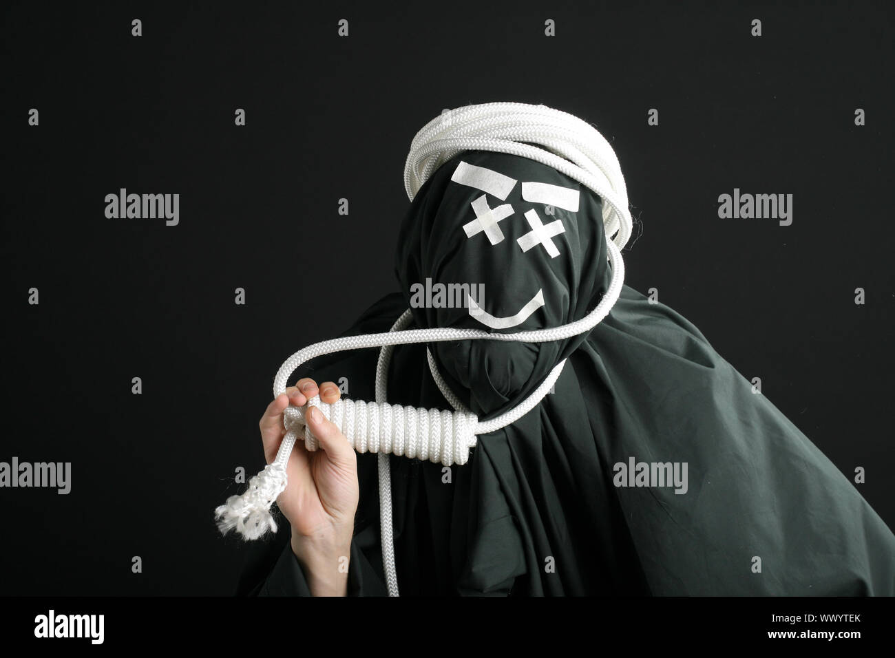 Rope black rope hi-res stock photography and images - Alamy