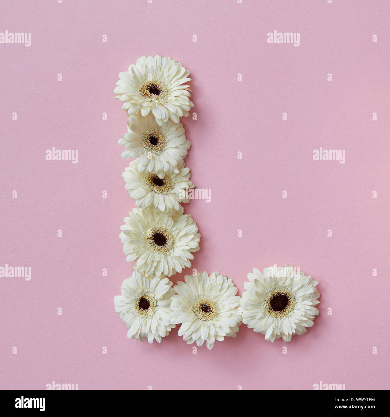 letter L made of flowers. Part of the word LOVE , floral alphabet Stock ...