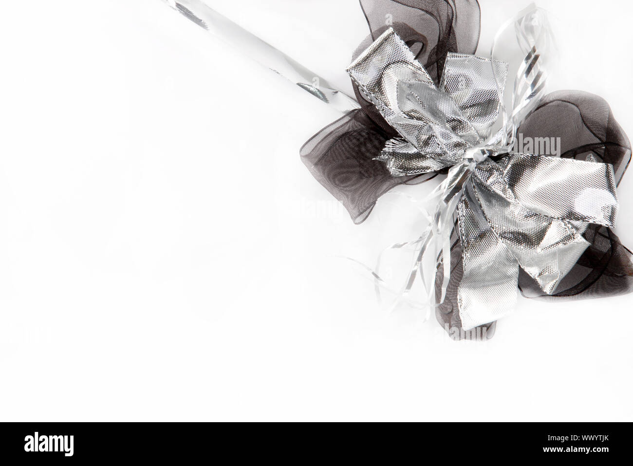 black silver gift looping right side on a white background Stock Photo ...
