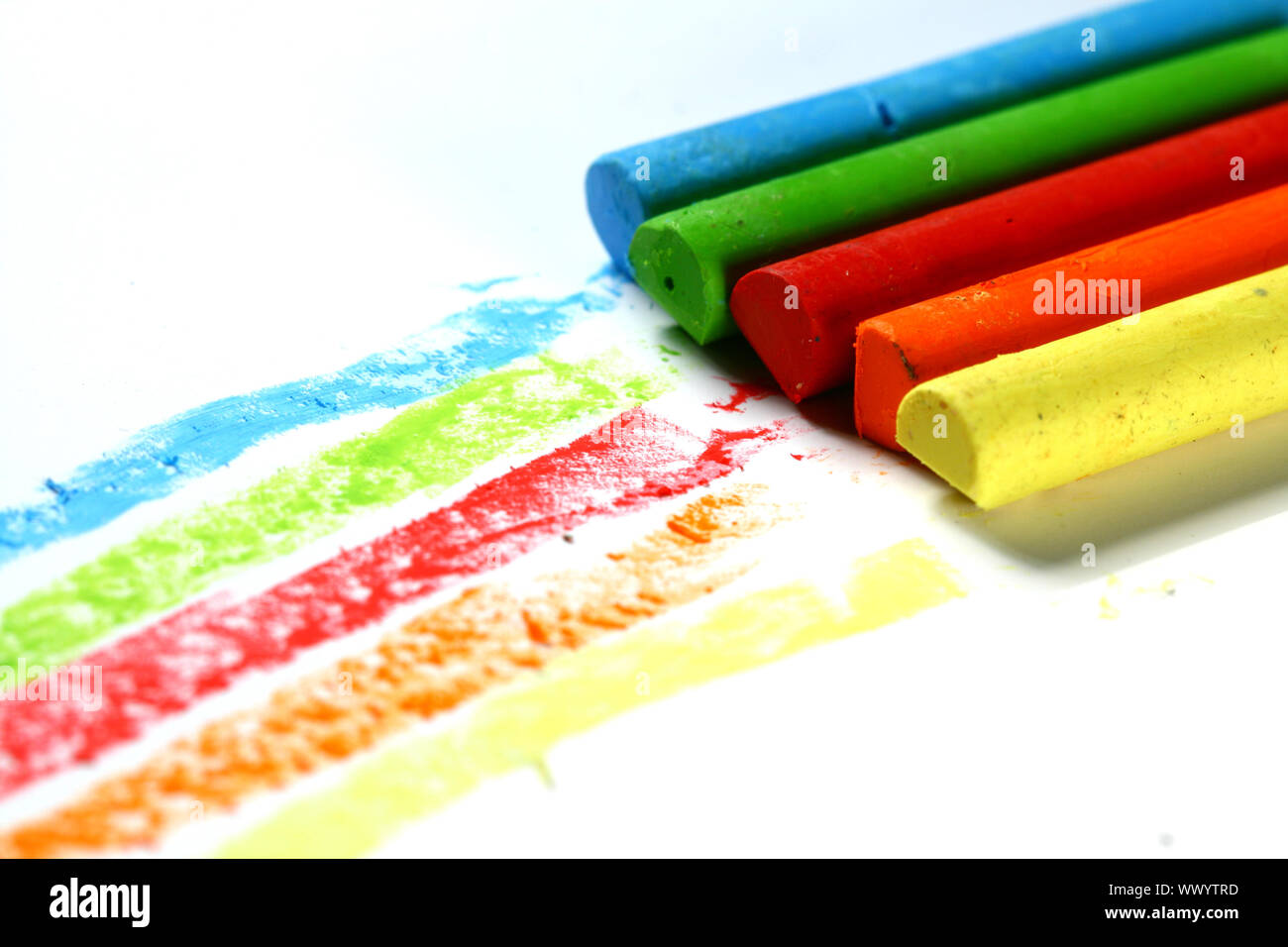 colored paint hand art on white paper Stock Photo - Alamy