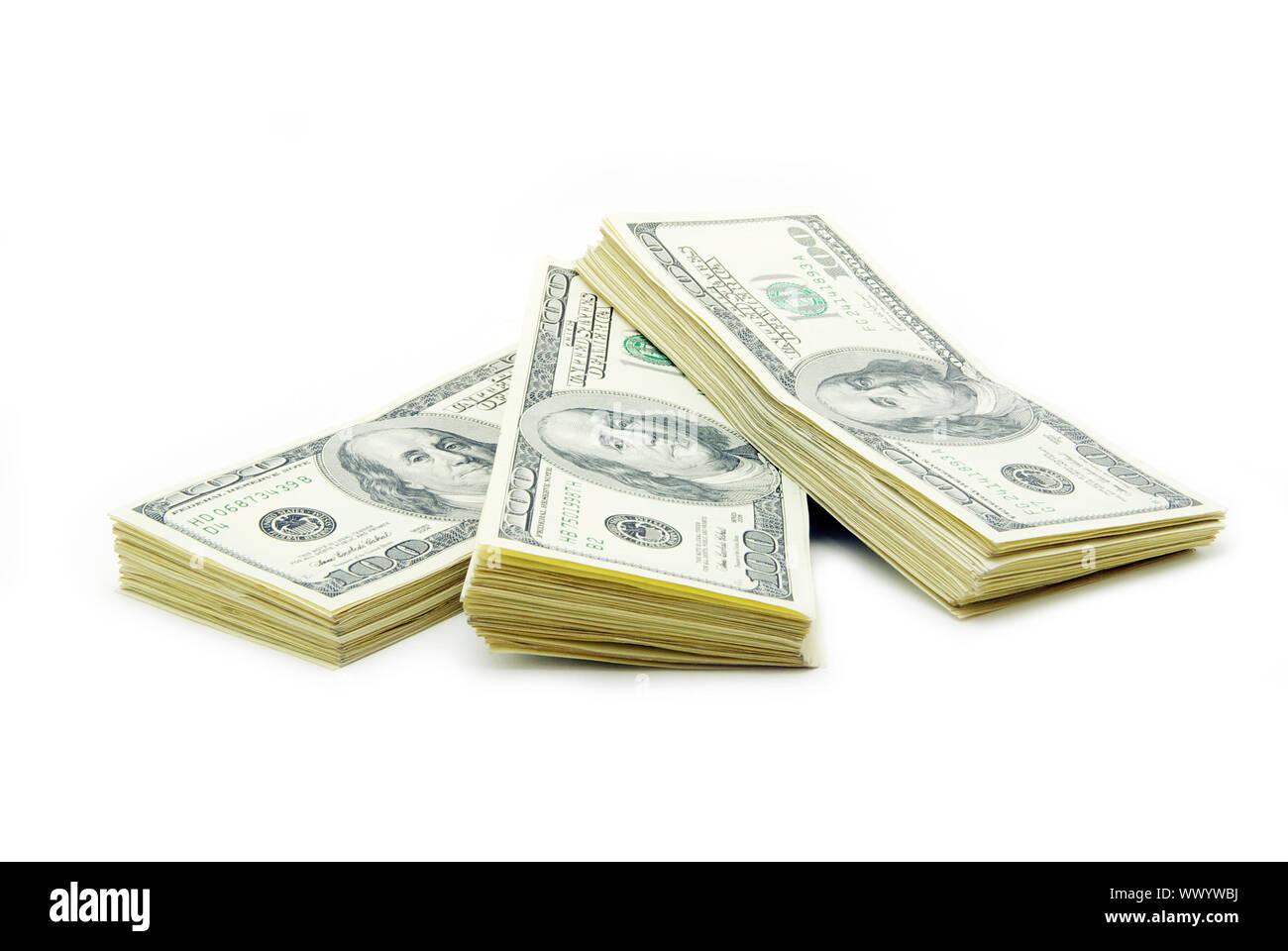 stock of money isolated on white background Stock Photo - Alamy