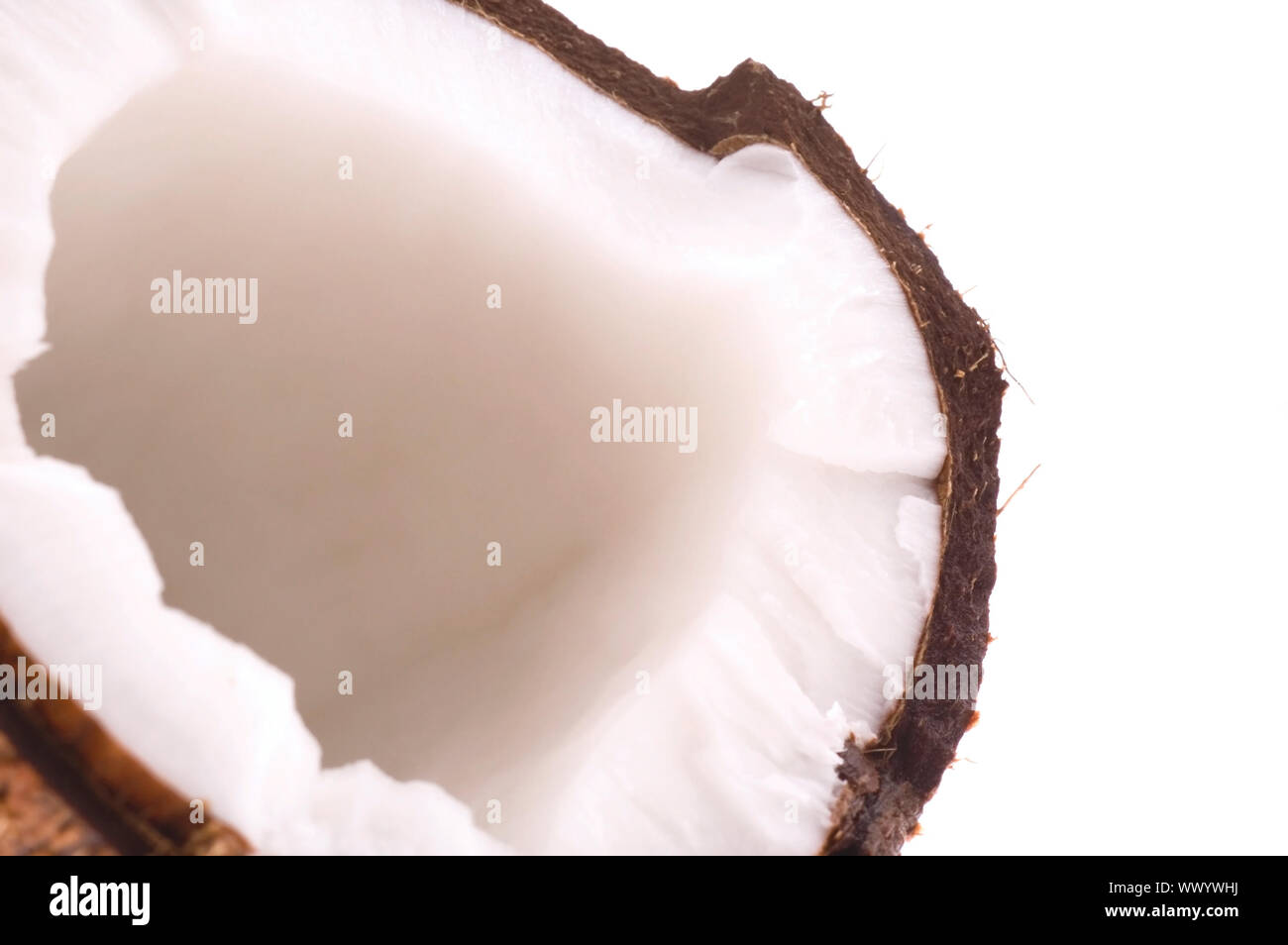 open coconut isolated on the white background Stock Photo - Alamy