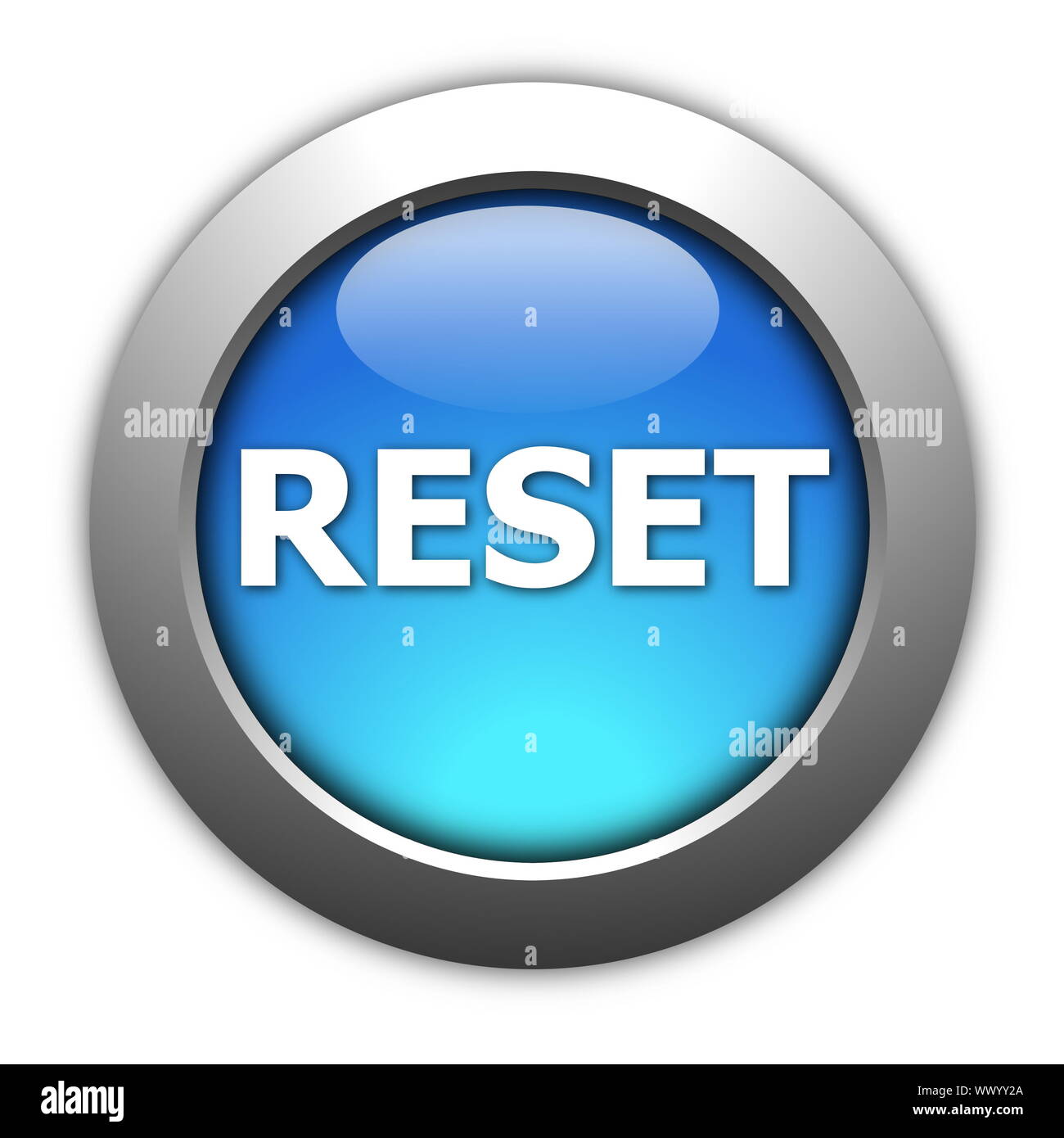 computer reset button illustration isolated on white Stock Photo - Alamy