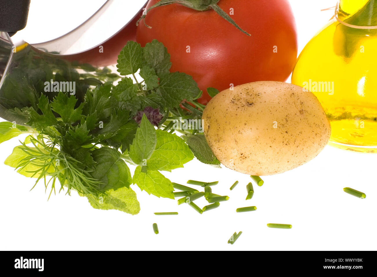 cut fresh herbs and vegatables Stock Photo - Alamy