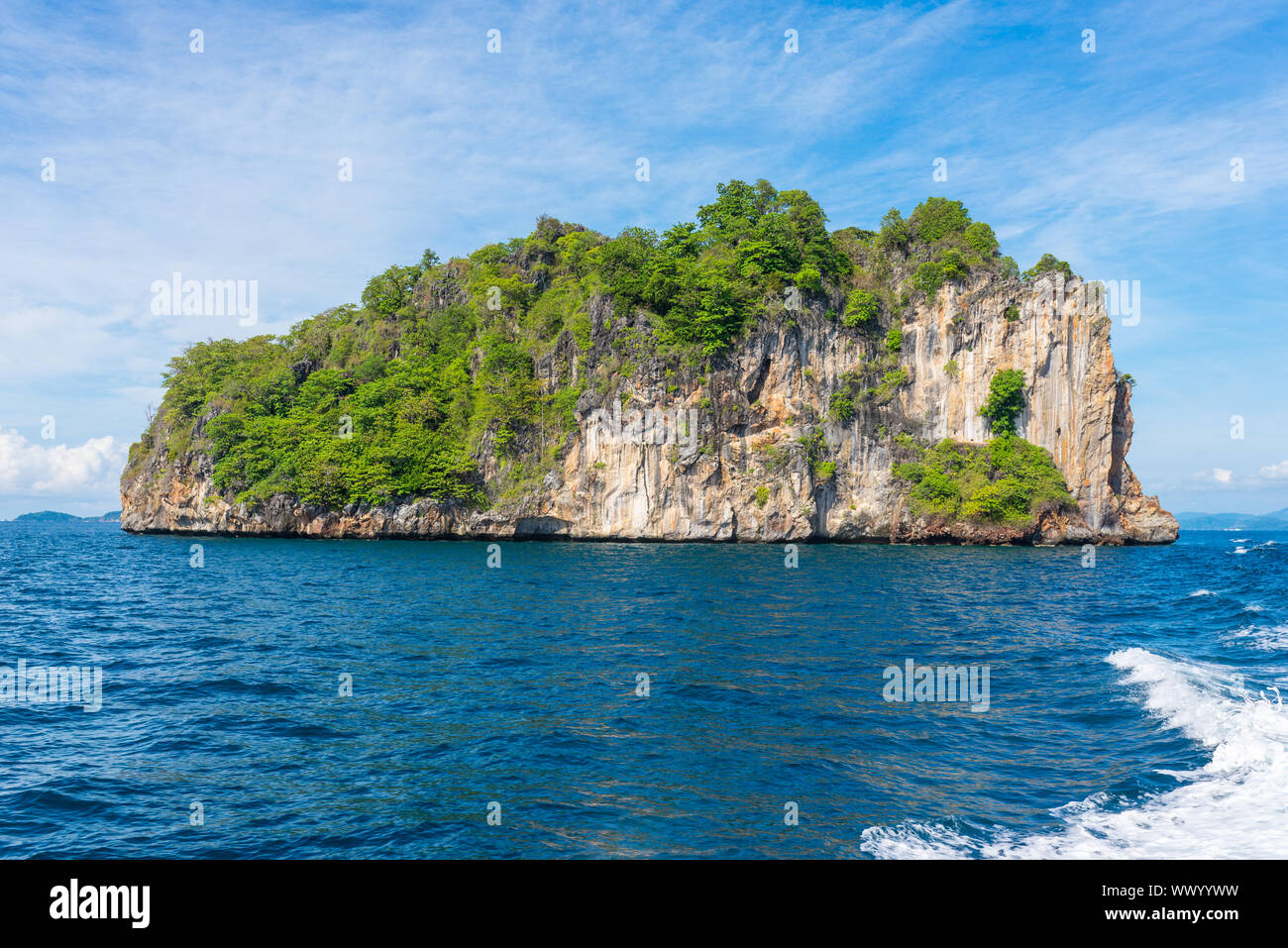 The limestone rock and islet Goh Dorkmai or Koh Dok Mai, in the Andaman ...