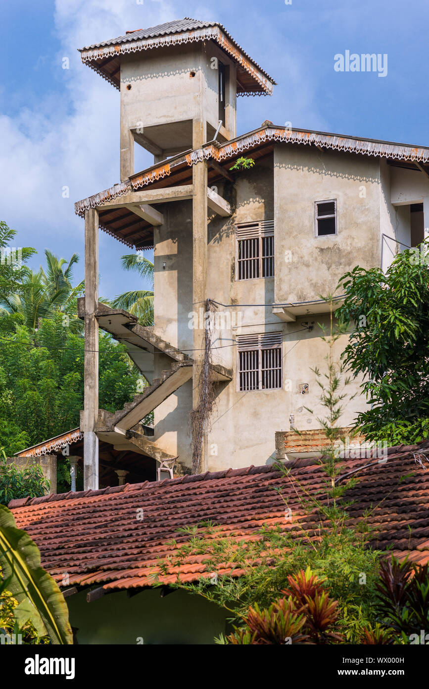 House in the jungle of the Rumassala hill in Unawatuna in Sri Lanka ...