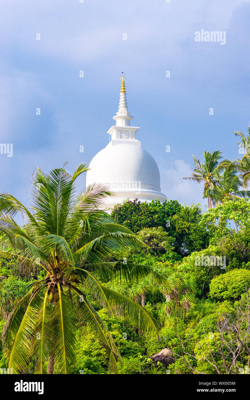 The Japanese Peace Pagoda on the Rumassala hill in Unawatuna Sri Lanka ...