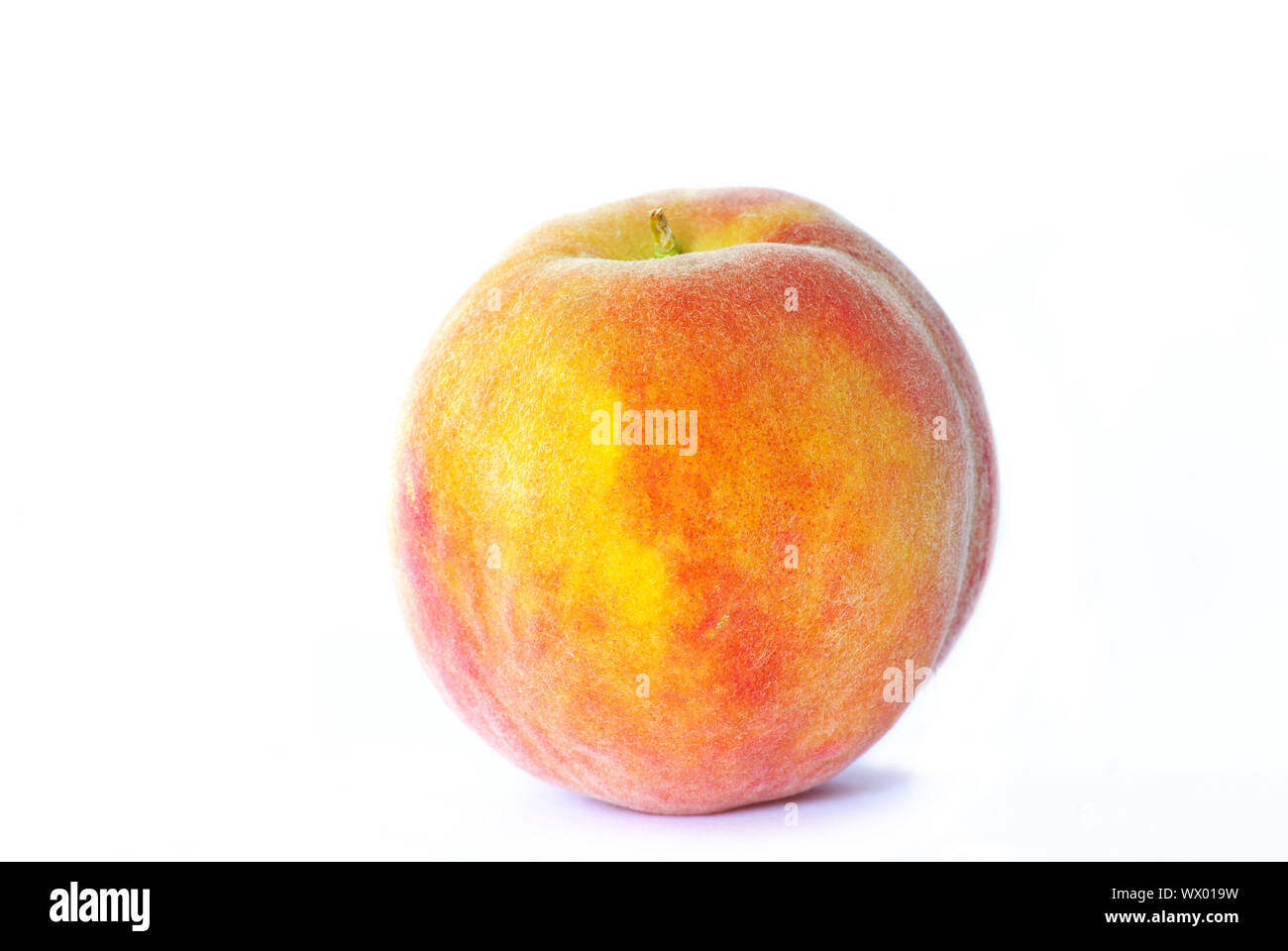 ripe peach fruit isolated on white background Stock Photo - Alamy