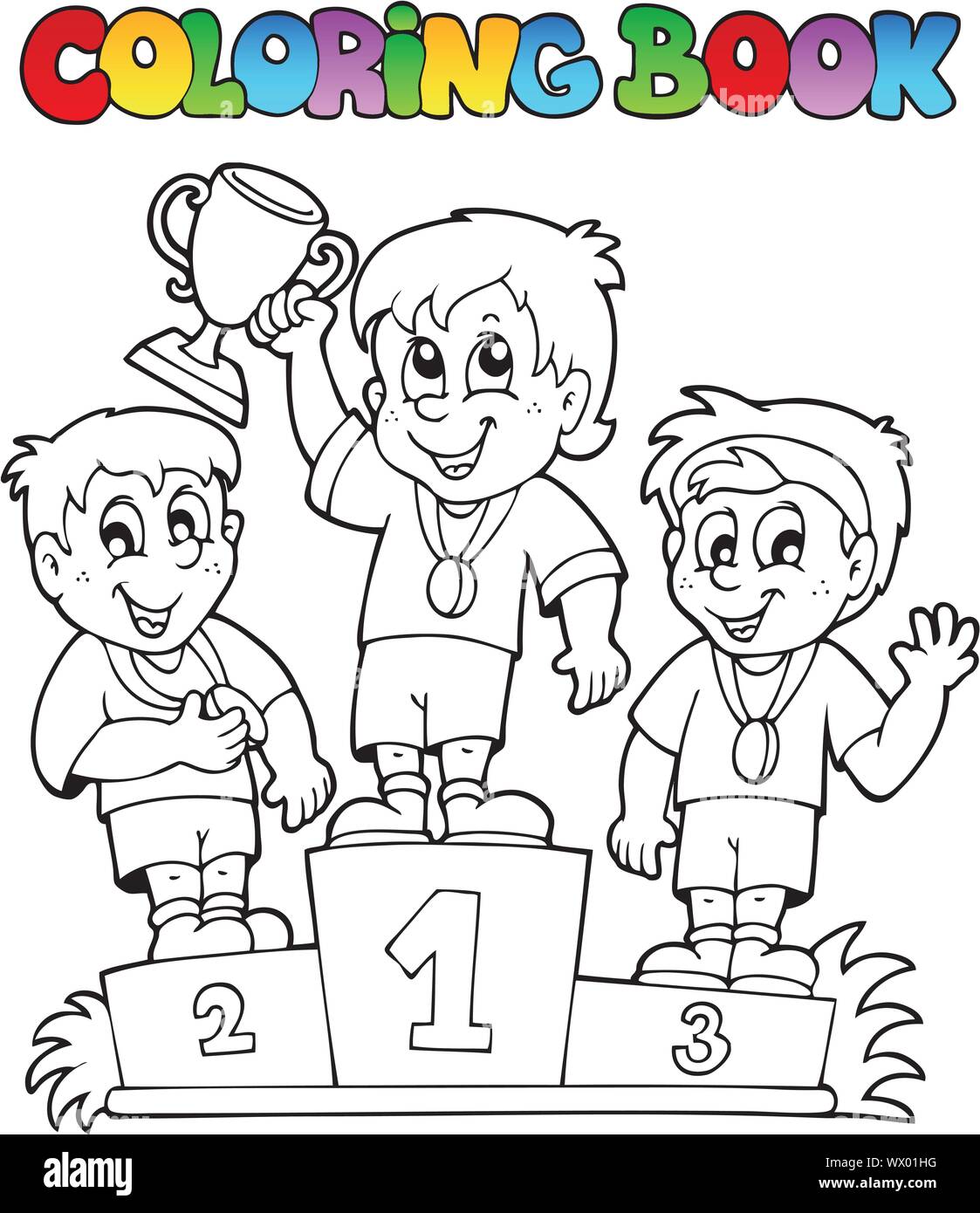 Coloring book winners podium Stock Vector Image & Art - Alamy