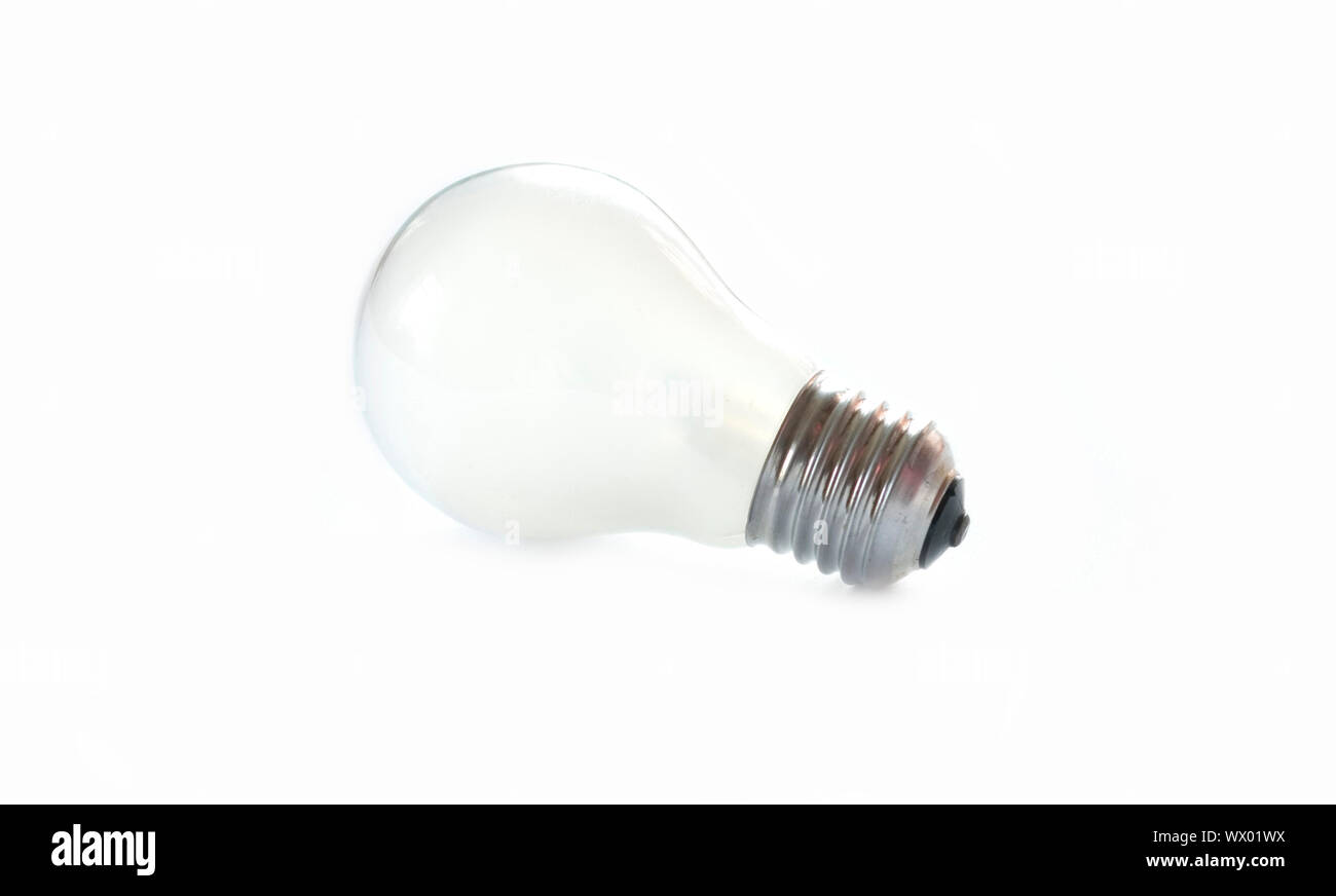 Electric bulb on a white background Stock Photo - Alamy
