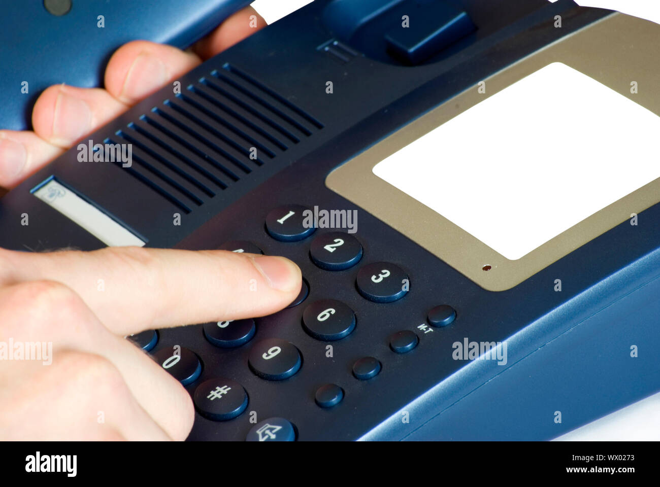 finger with blue telephone keypad Stock Photo - Alamy