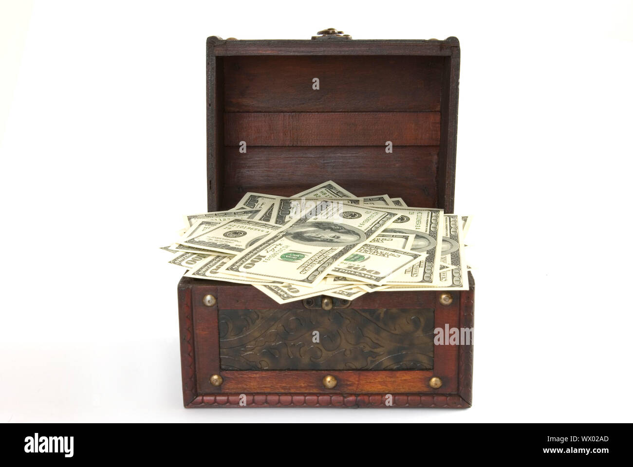 Old box money inside Cut Out Stock Images & Pictures - Alamy
