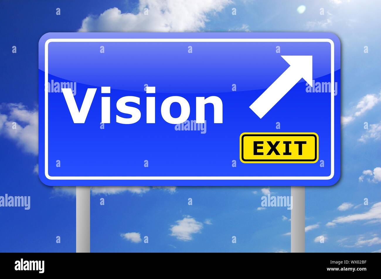 business vision concept with road sign illustration Stock Photo - Alamy