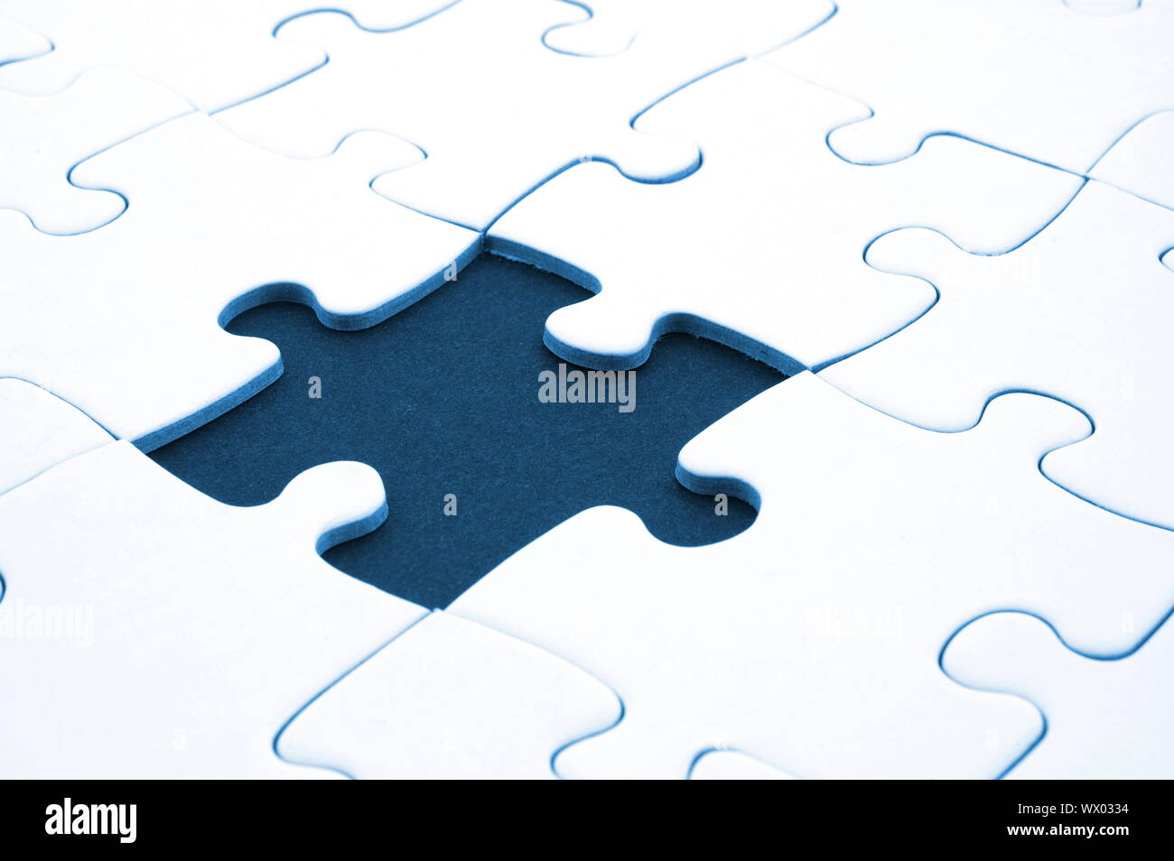 abstracg jigsaw puzzle background with missing piece Stock Photo - Alamy