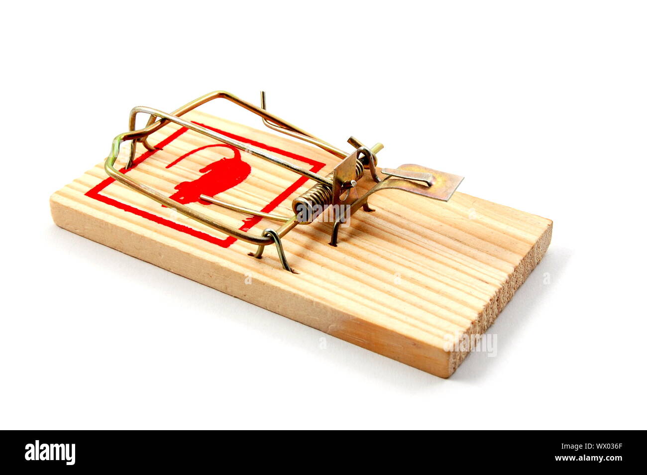 dangerouse mousetrap isolated on white background Stock Photo - Alamy
