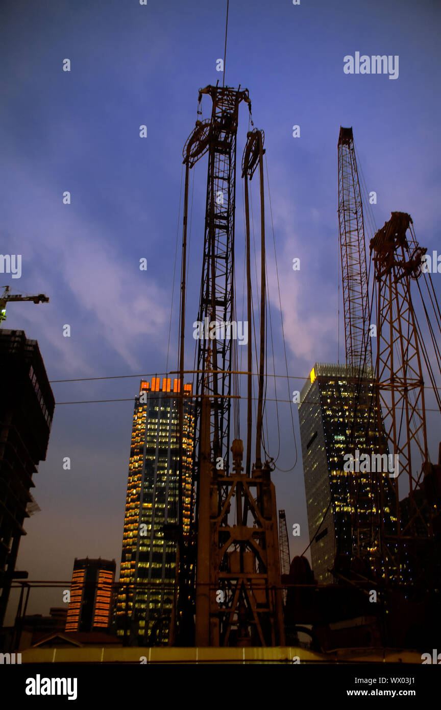 Crane construction build building lifting lift heavy work red ...