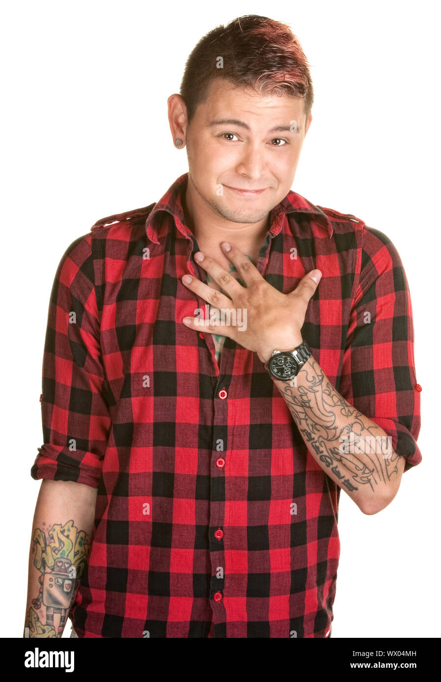 Blushing embarrassed man hi-res stock photography and images - Alamy