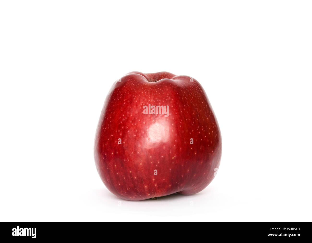 One red apple on white background Stock Photo - Alamy