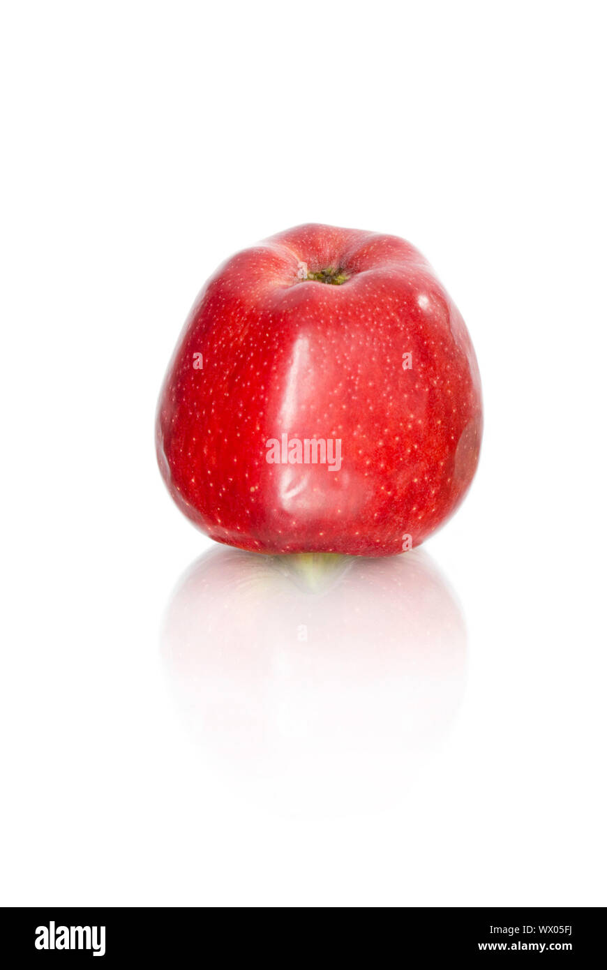 One red apple on white background Stock Photo - Alamy